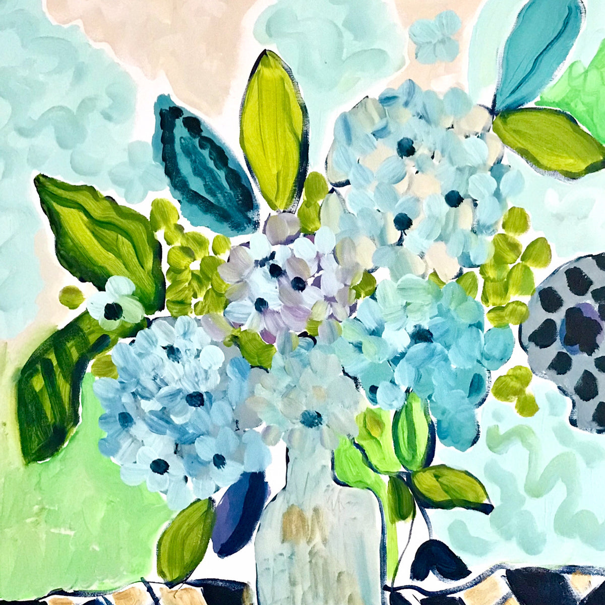 Fine Art Print, Flower Print, Floral Painting, Flowers in Vase, Hydran ...